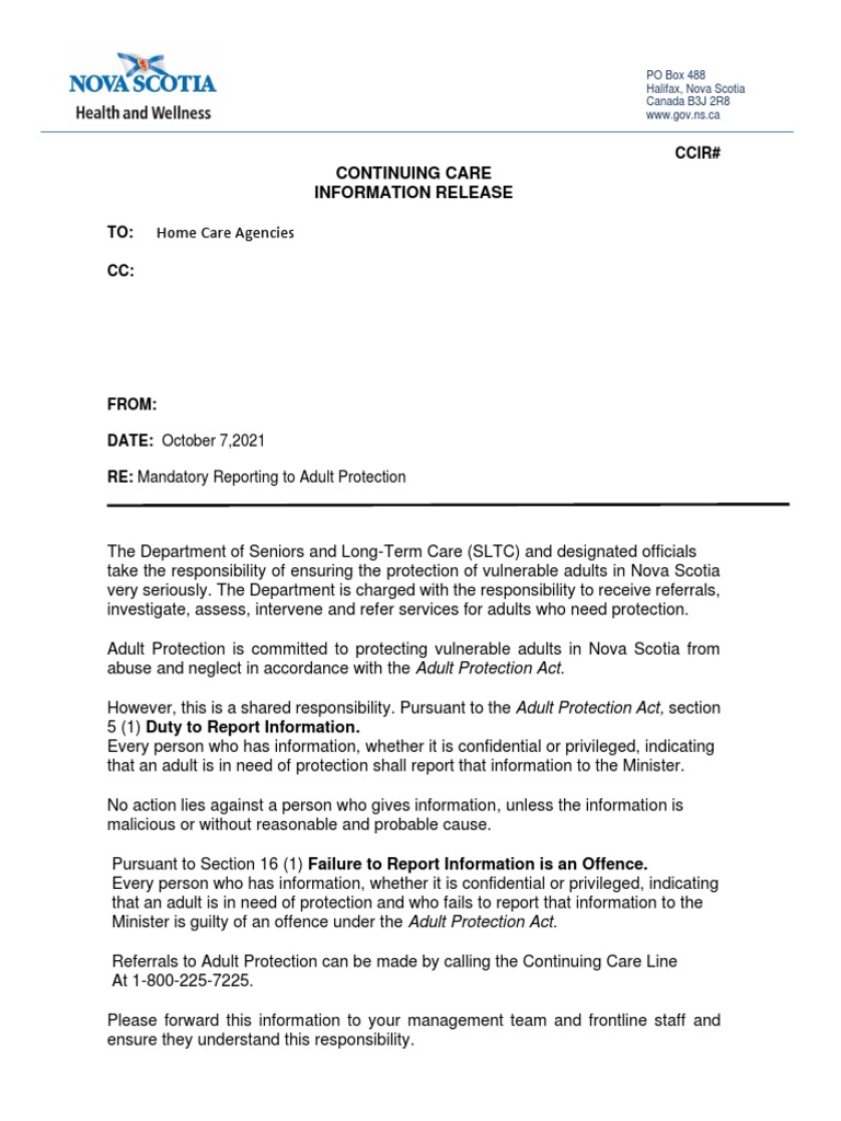 Mandatory Adult Protection Reporting | PDF | Government | Crime & Violence