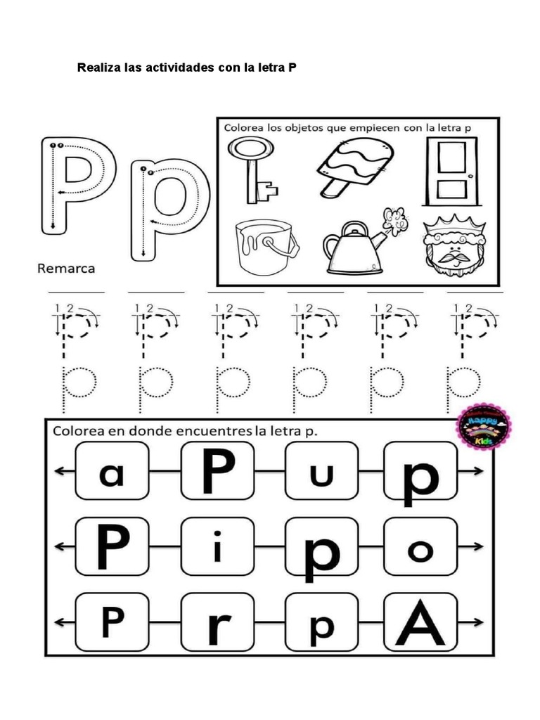Realiza Las Actividades Con La Letra P | PDF
