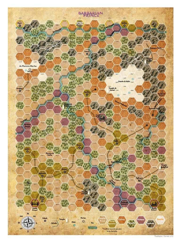Barbarian Prince - Mapa A3 - PTBR - Caruso1 - 2 | PDF