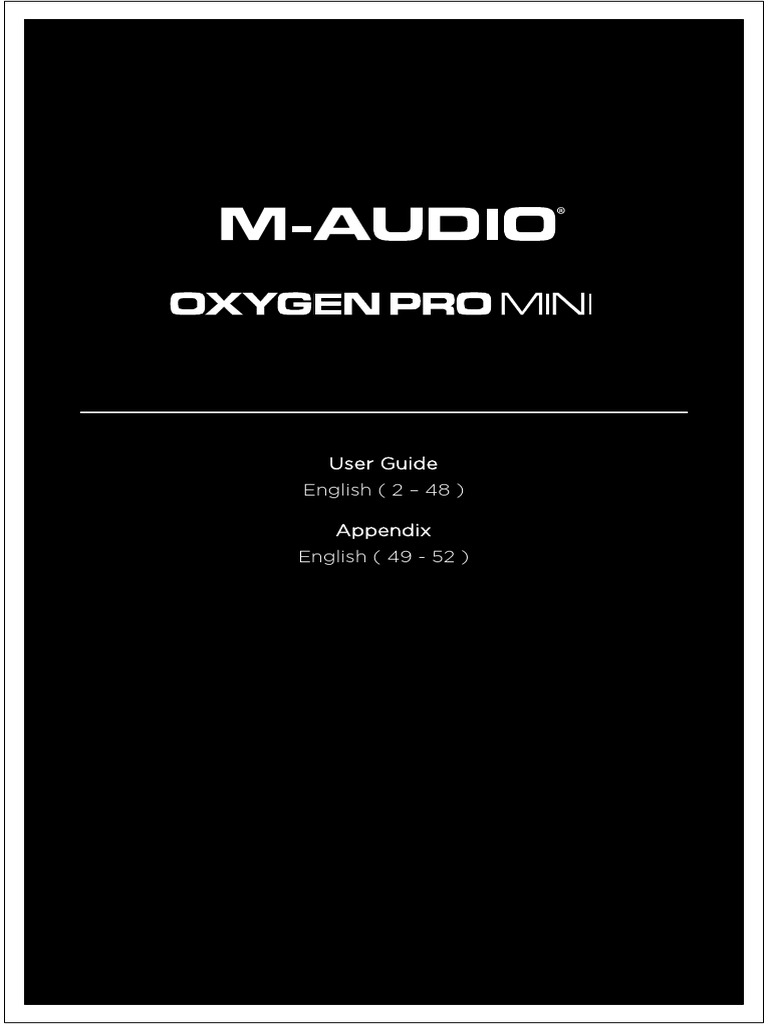 Oxygen Pro Mini - User Guide - V1.1 | PDF | Usb | Synthesizer