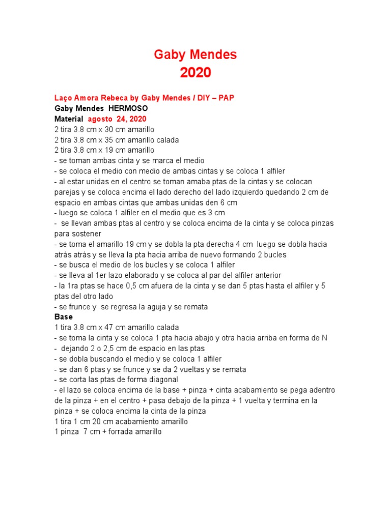 gaby Mendes Modelos de Lazos | PDF