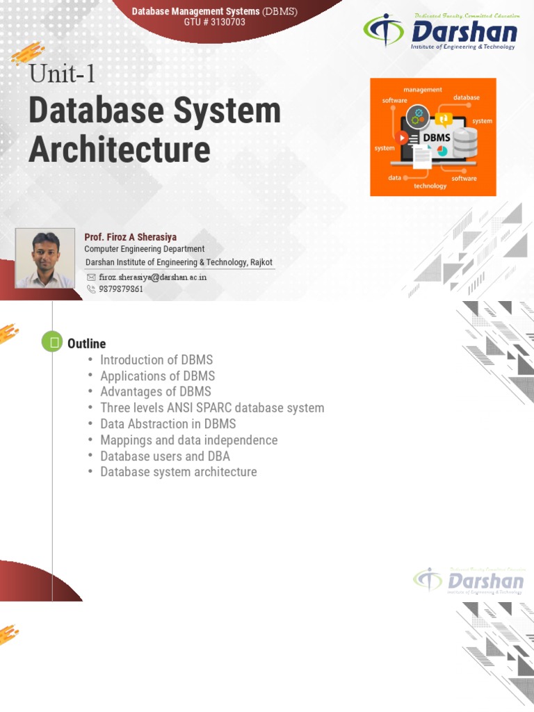 DBMS Unit 1 Database System Architecture GTU Study Material Presentations | PDF | Databases ...