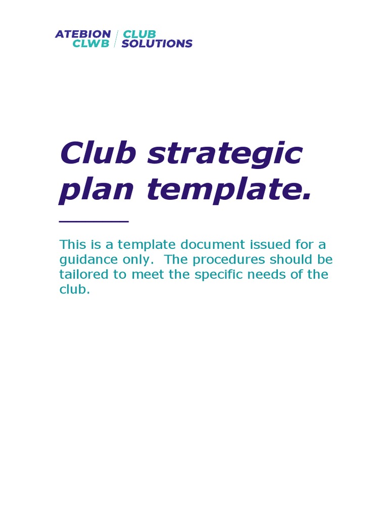Club Strategic Planning Template | PDF | Strategic Planning | Economies