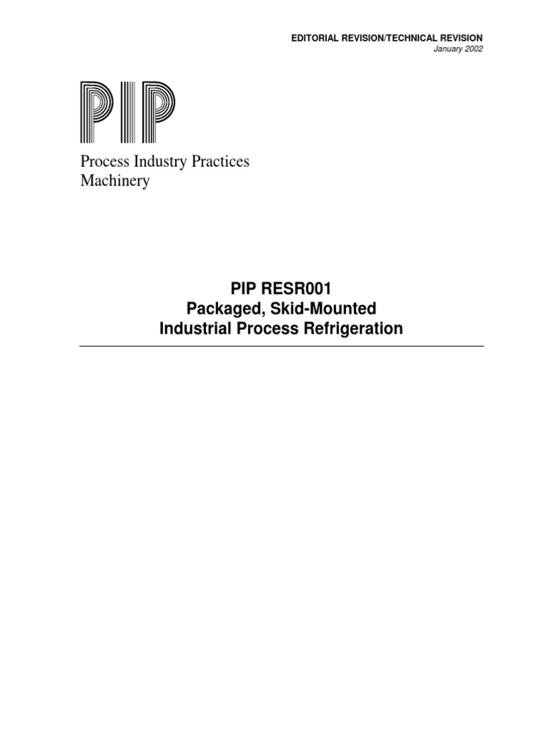 Process Industry Practices Machinery: Pip Resr001 Packaged, Skid ...