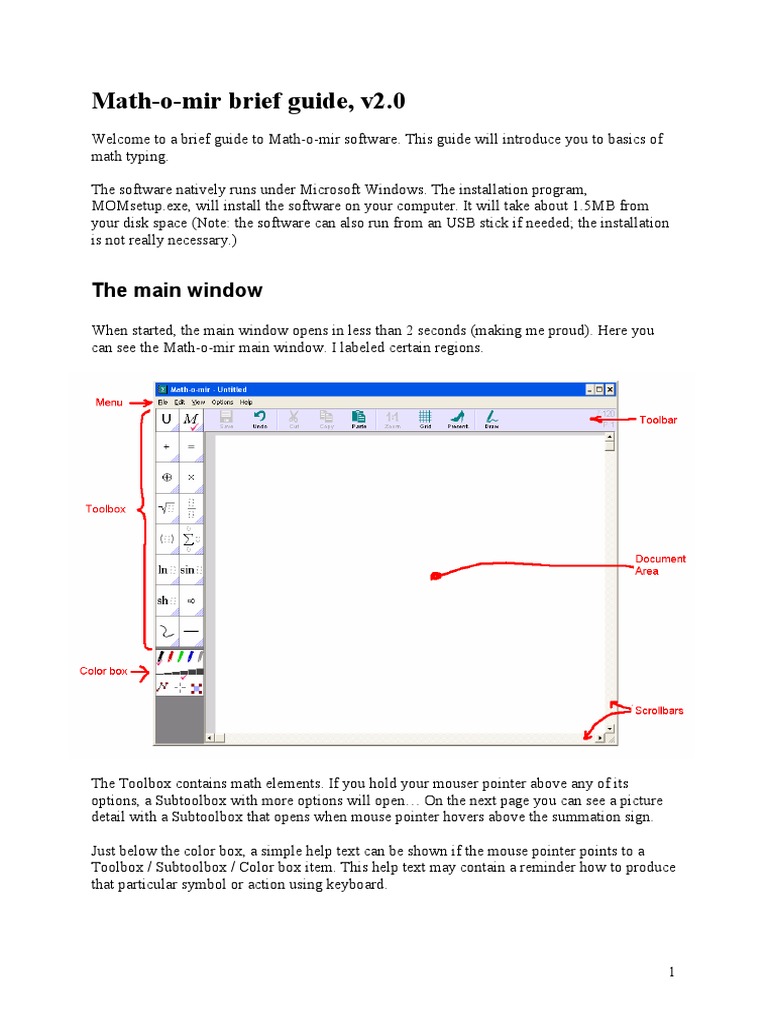 Math-O-Mir Brief Guide, v2.0: The Main Window | Download Free PDF ...