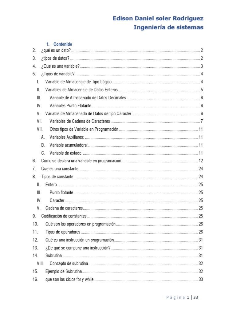 Introduccion A La Programacion - Edison Soler | PDF | Variable (informática) | Lenguaje de ...