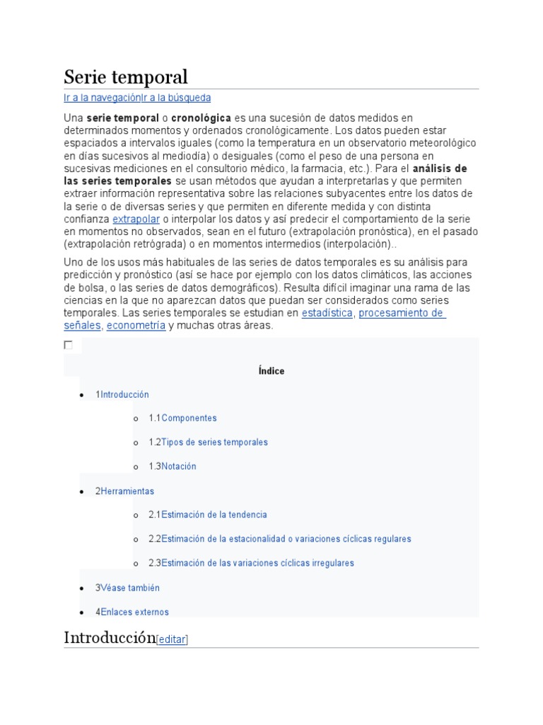 Serie Temporal | PDF | Series de tiempo