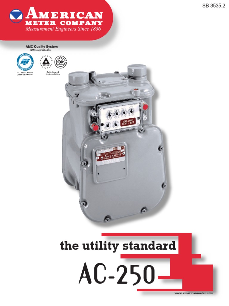 AC-250 Gas Meter Specifications | PDF | Mechanical Engineering | Gases