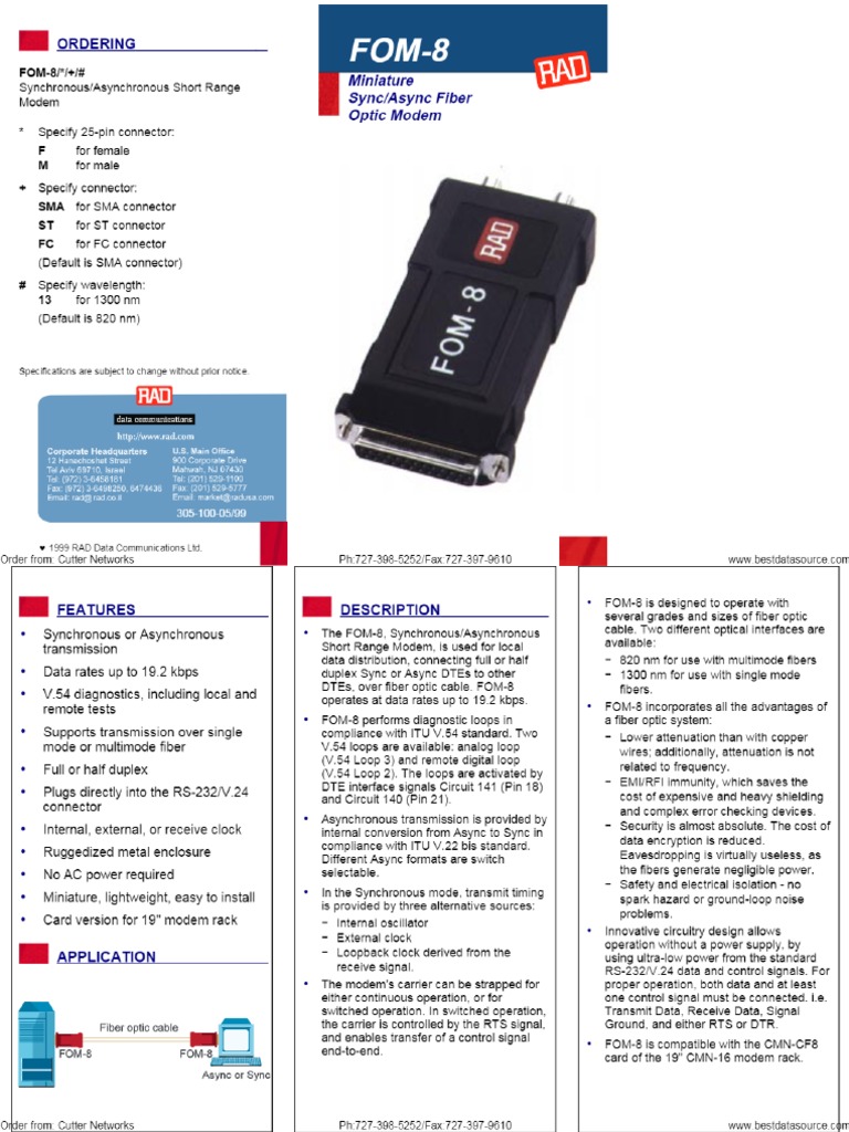 RAD FOM-8 PDF Data Sheet | PDF