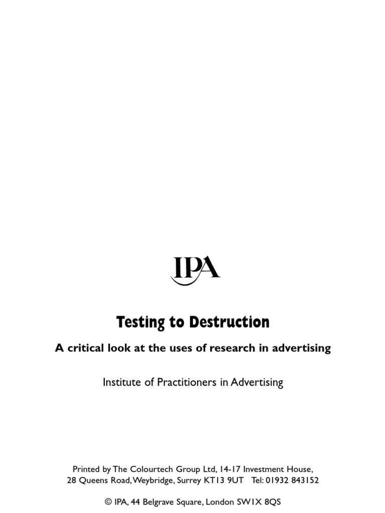 Testing To Destruction | PDF