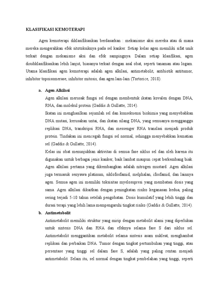 Klasifikasi dan Mekanisme Agen Kemoterapi | PDF | Pengembangan Diri ...