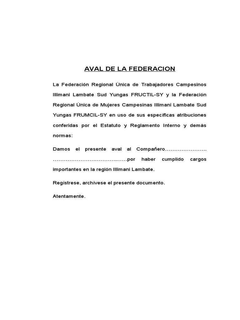 Aval Sindical SN | PDF