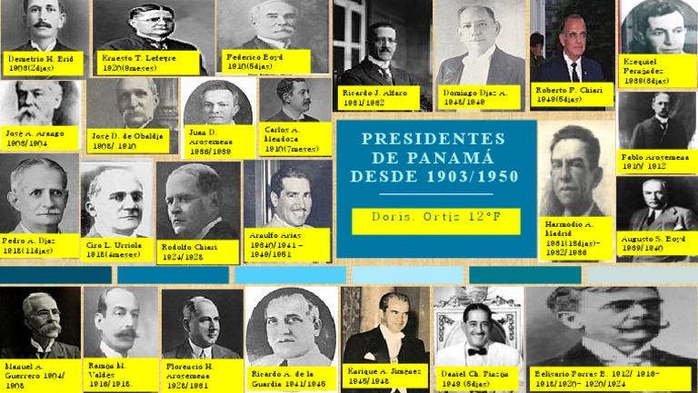 Presidentes de Panamá Desde 1903 | PDF | Centroamérica | Jefes de ...