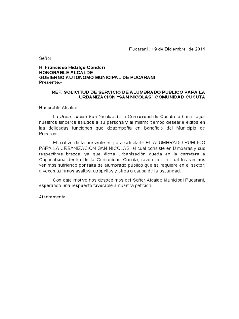 Solicitud de Comunidad | PDF