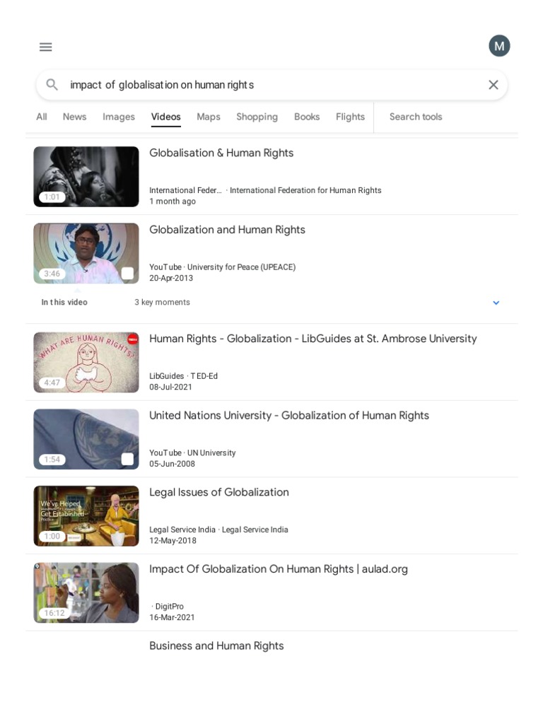 Impact of Globalisation On Human Rights: Videos | PDF