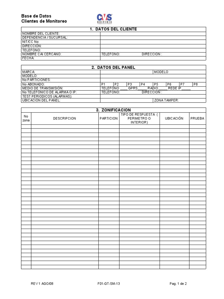 Formato Base Datos Enlace | PDF