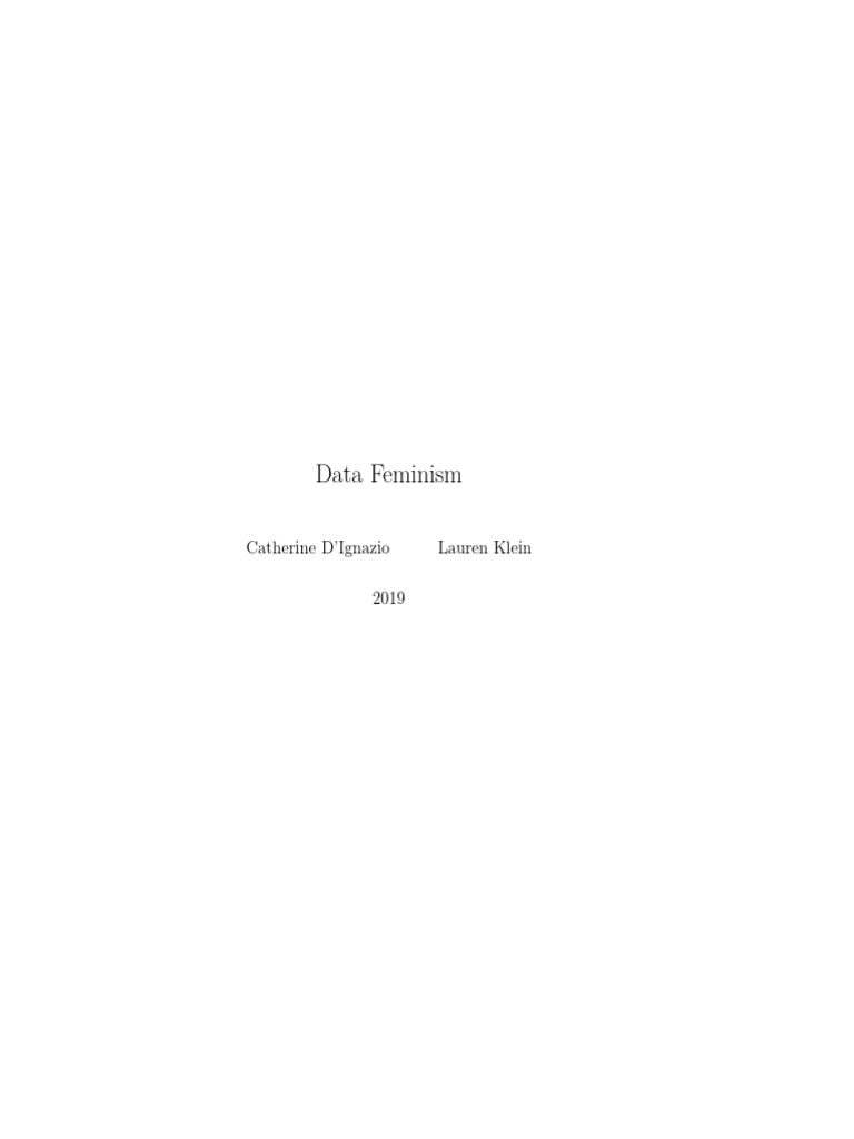 Data Feminism | PDF | Intersectionality | Feminism