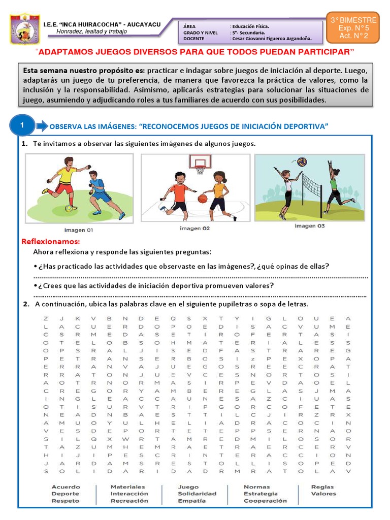 3B-Act2-S20-5° - ADAPTAMOS JUEGOS DIVERSOS PARA QUE TODOS PUEDAN ...