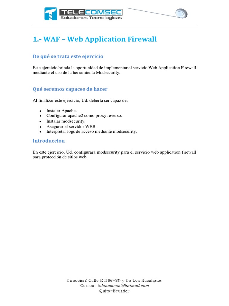 Laboratorio WAF | PDF | Transport Layer Security | Servidor HTTP Apache