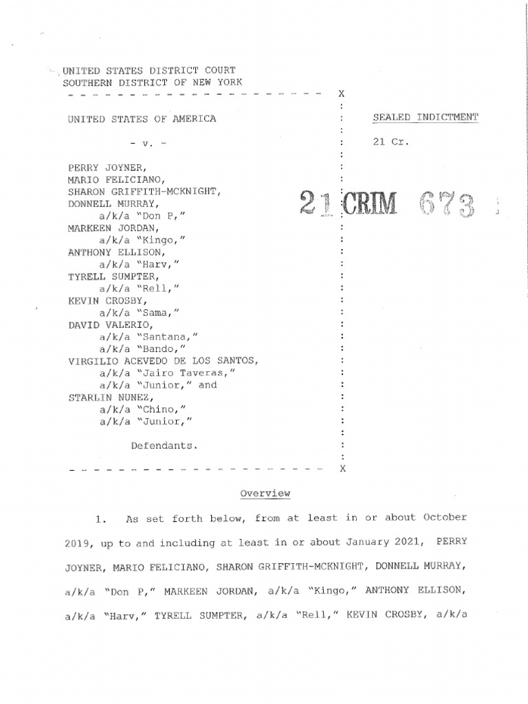U.S. v. Perry Joyner Et Al Indictment | PDF