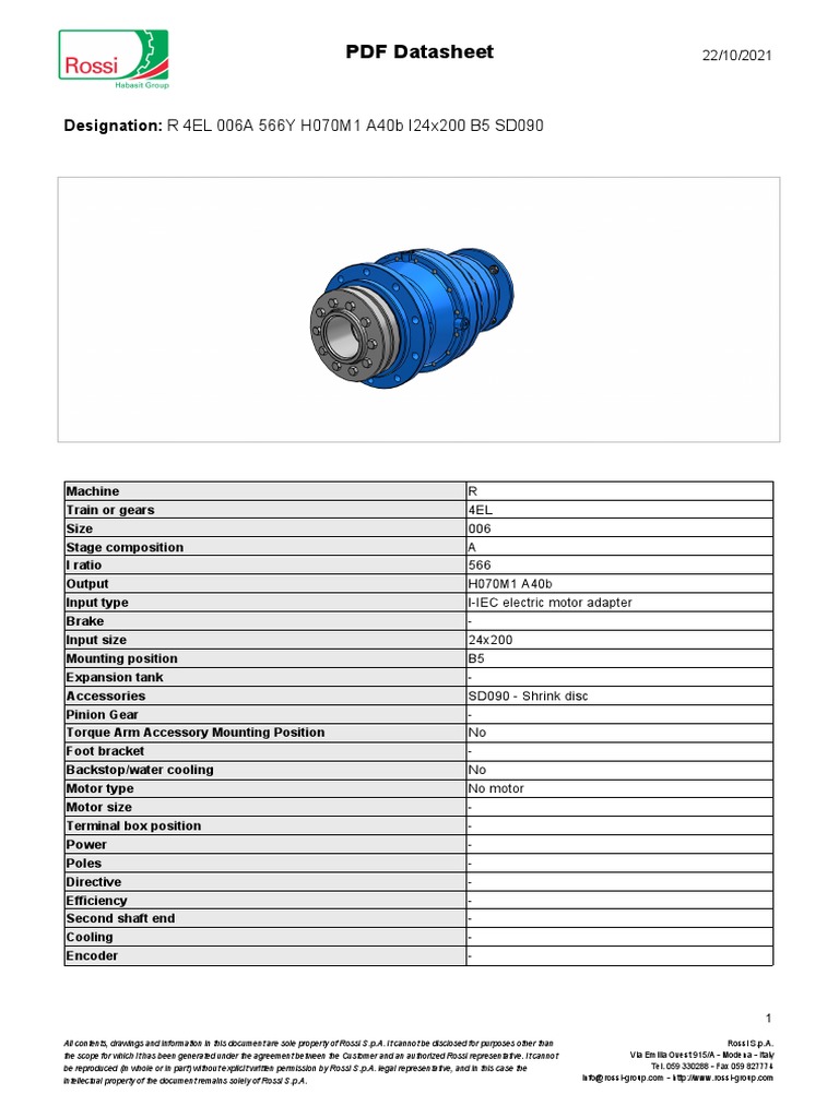 Redutor R 4EL006A 566Y H070M1 A40b I24x200 B5 SD090 | PDF ...