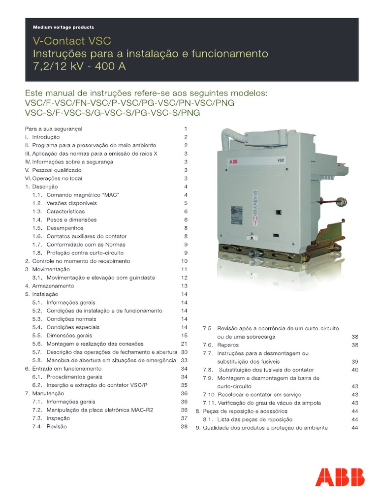 Manual Contator ABB VSC | PDF