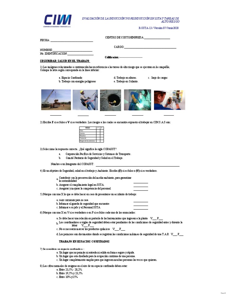 R-SSTA-13 Evaluación de La Inducción y Reinducción en SSTA - TAR | PDF | Negocios | Informática