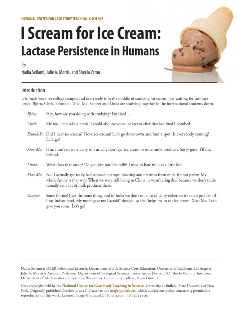 Lactase Persistence Case Study | PDF | Repressor | Promoter (Genetics)