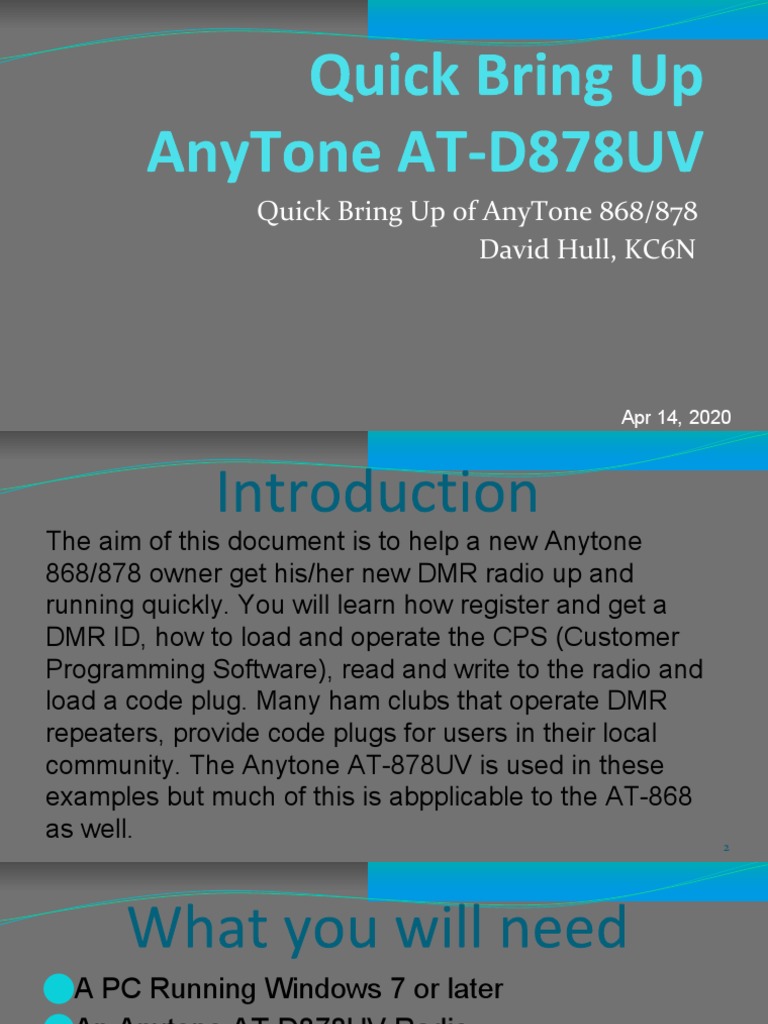 AnyTone 868 - 878 Guide-Clean | PDF | Usb | Roaming