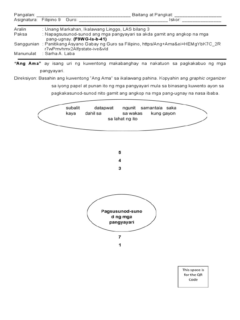 Q1 Fil 9 Week 2 Las 3 | PDF