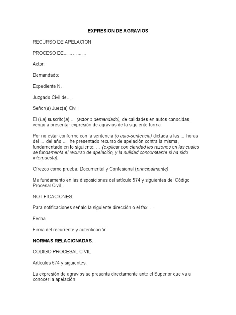 Expresion de Agravios | PDF