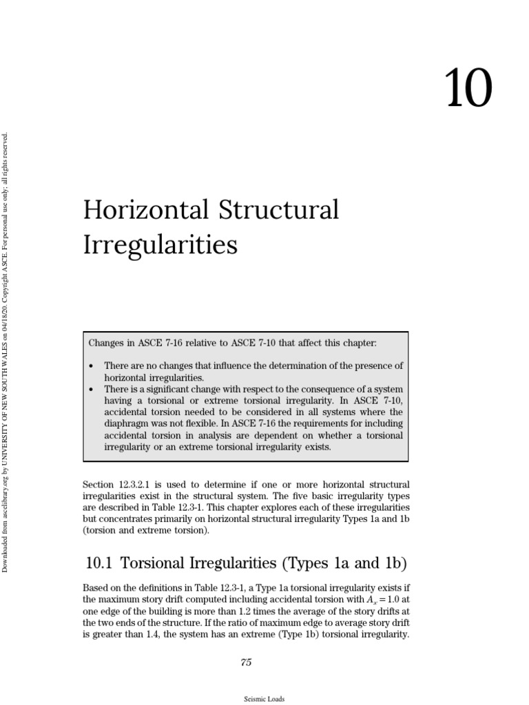 Horizontal Structural Irregularities: 10.1 Torsional Irregularities ...