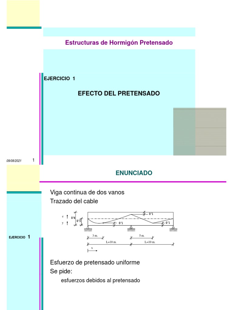 P01 Esfuerzos De Pretensado Ejemplo Descargar Gratis Pdf