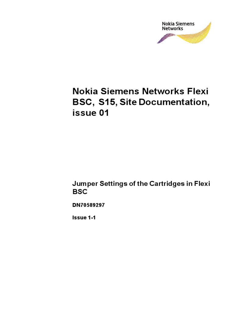 Nokia Siemens Networks Flexi BSC, S15, Site Documentation, Issue 01 | PDF | Bit | Legal Liability