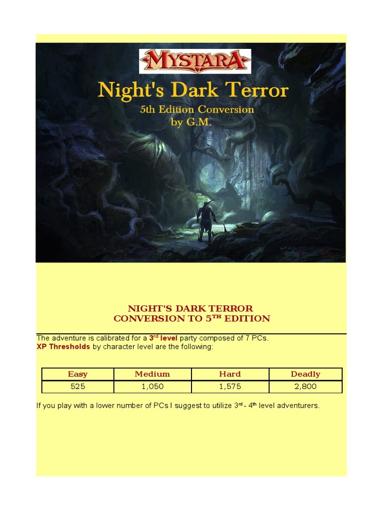 B10 - Night - S Dark Terror 5E | PDF
