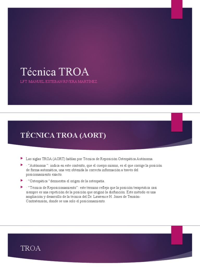 Técnica TROA | PDF | Músculo | Dolor