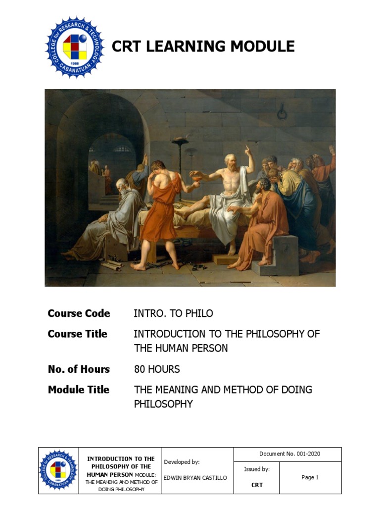 CRT Learning Module 1 Intro. To Philo | PDF | Epistemology | Reason