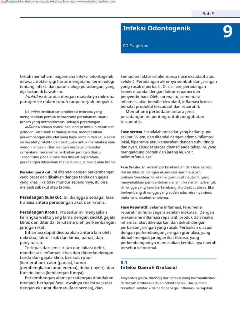Perawatan Infeksi Odontogenik dan Peradangan | PDF