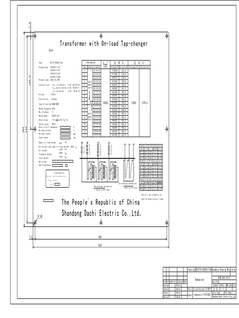 Power Transformer Design Specifications | PDF | Electronic Engineering ...