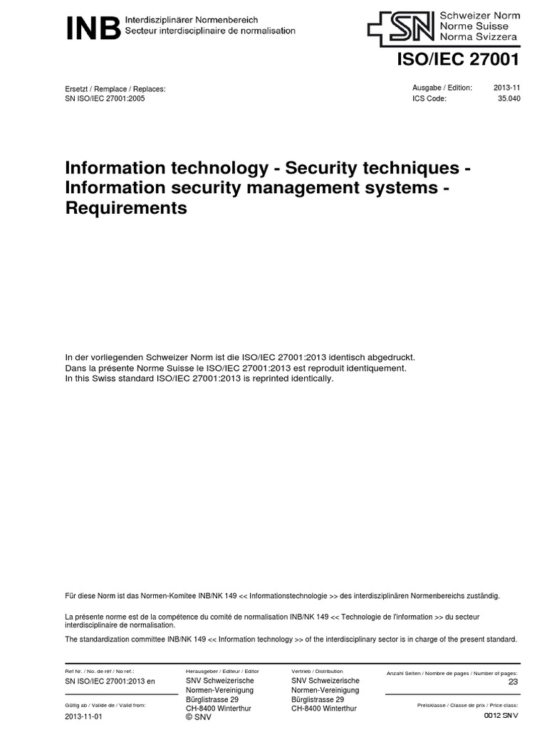 Iso/iec 27001 | PDF