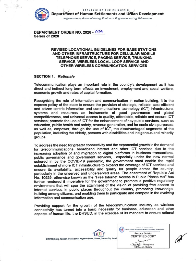 DHSUD Department Order No 2020 009 | PDF