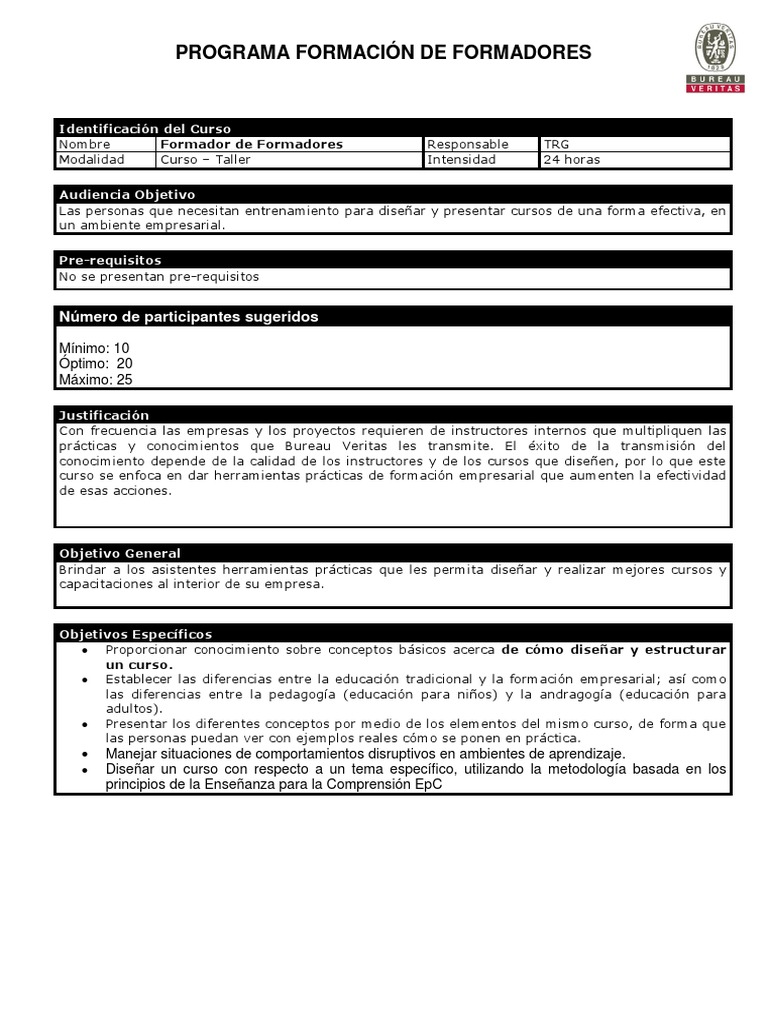 Ficha Del Curso HFE | PDF | Aprendizaje | Planificación