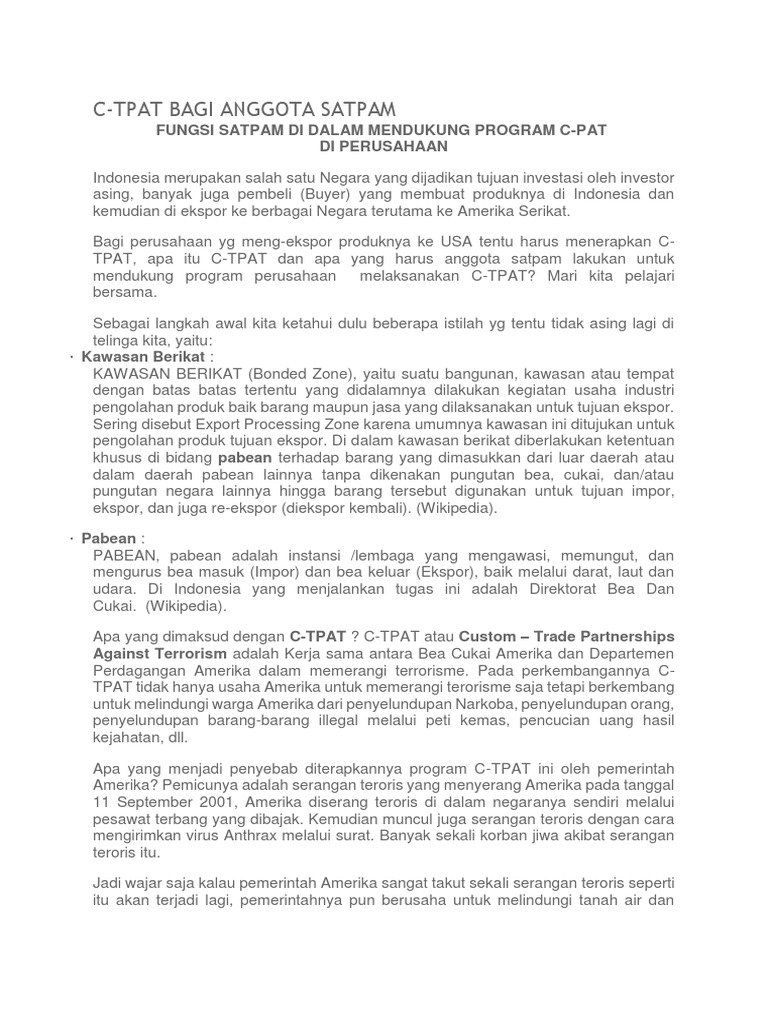 C-TPAT Security | PDF