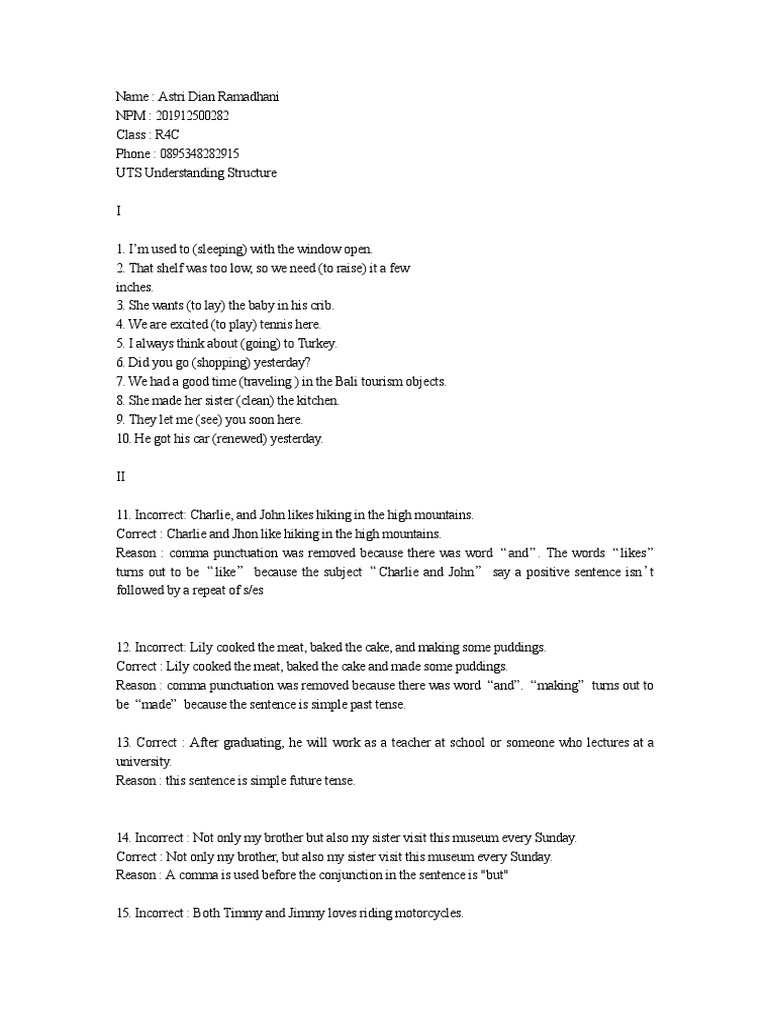 UTS Understanding Structure | PDF | Grammar | Language Mechanics