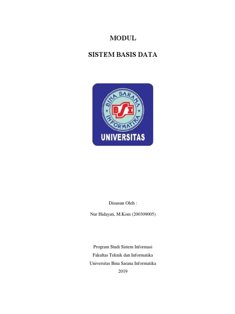 Modul SistemBasisData 1 Dikonversi | PDF