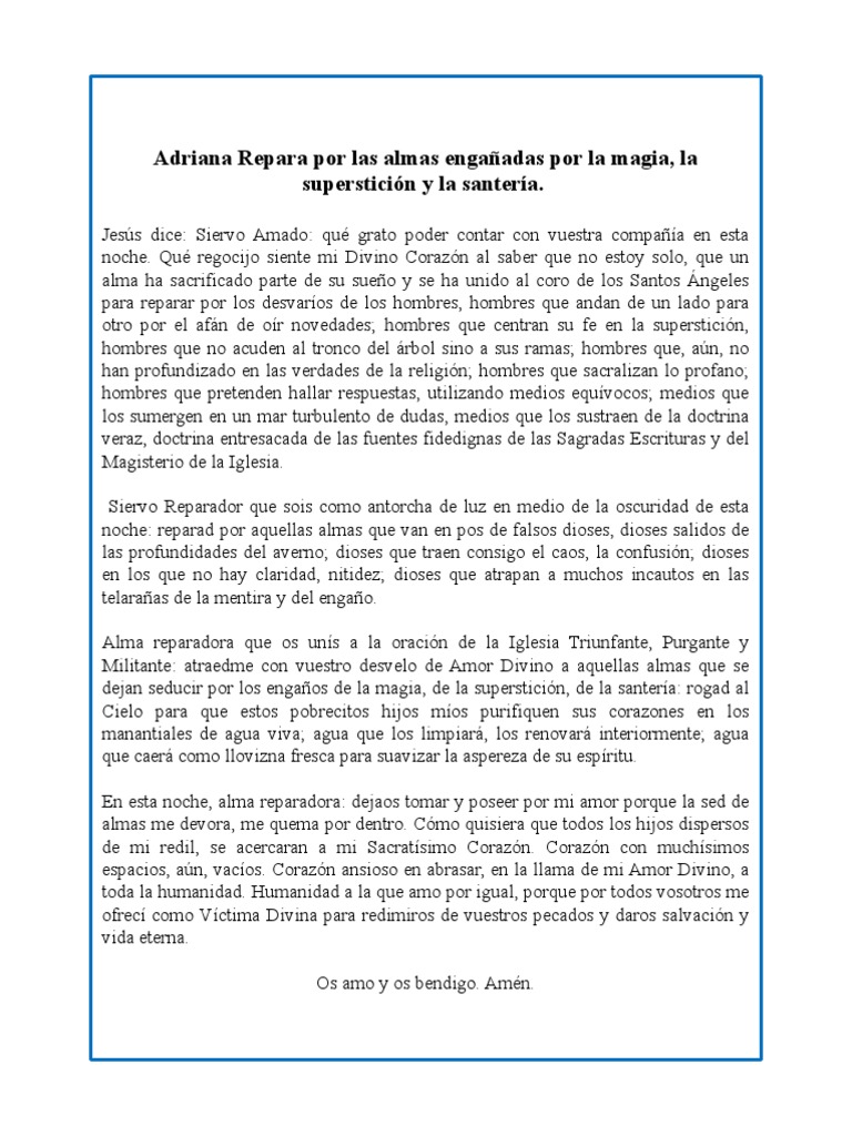 Oraciones de Reparacion para Corregir | PDF | Oración | Amor