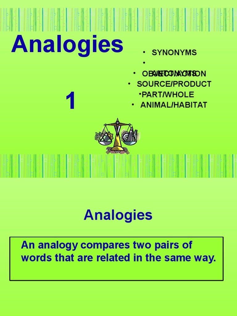 Analogies 1: - Part/Whole | PDF