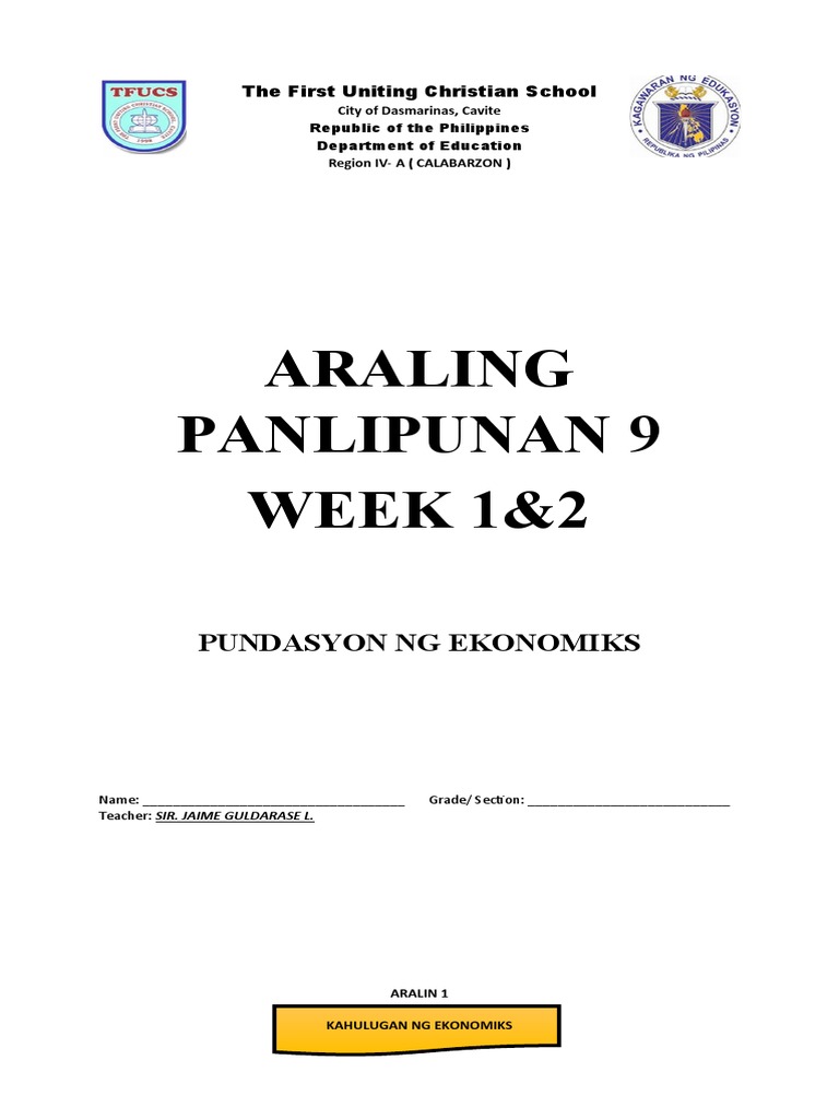 Q1 Grade 9 A.P Modules Week 1 - 2 | PDF