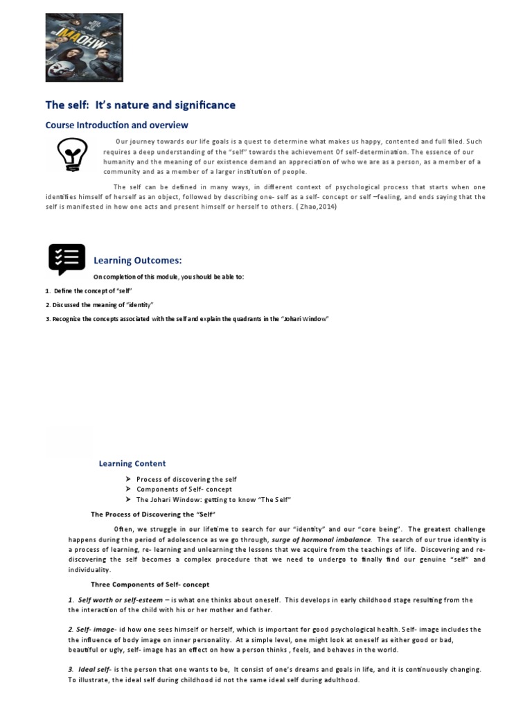 Chapter 1 - Nature of Self | PDF | Self | Self Esteem