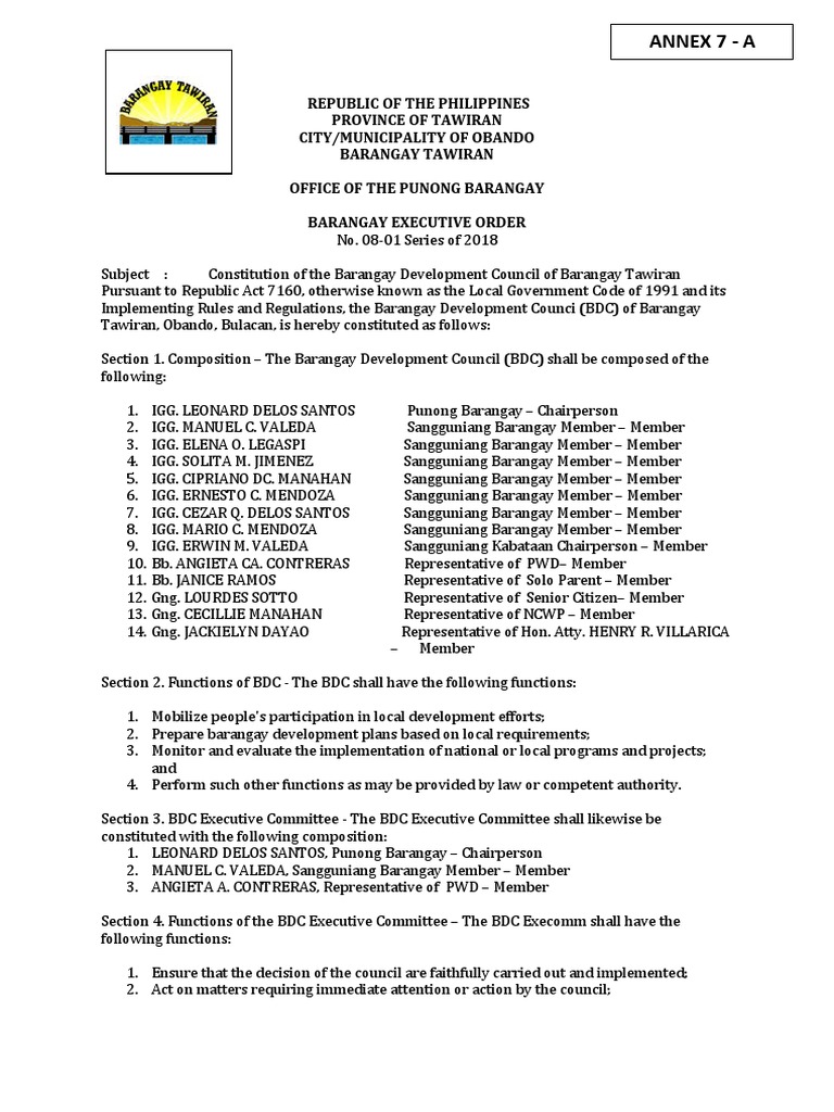BDC Executive Order Template New 2018 | PDF | Policy | Public Law